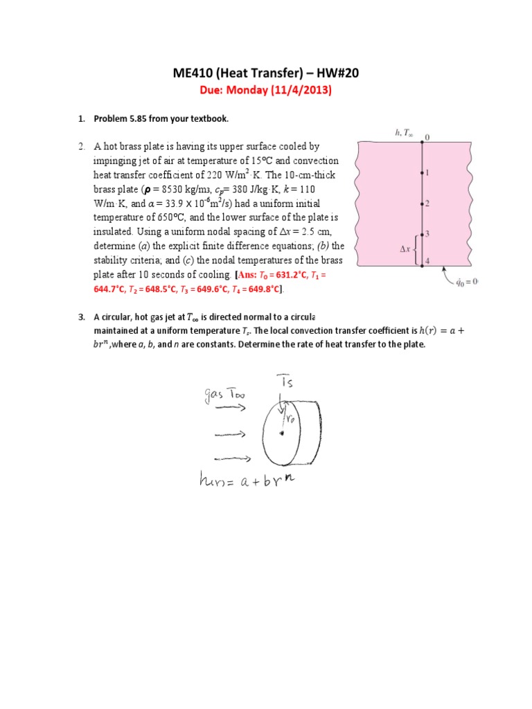 Penn State Heat Transfer Homework | PDF
