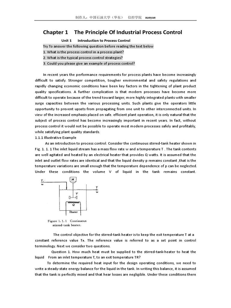 Unit1.1The Principle of Industrial Process Control | PDF | Control ...