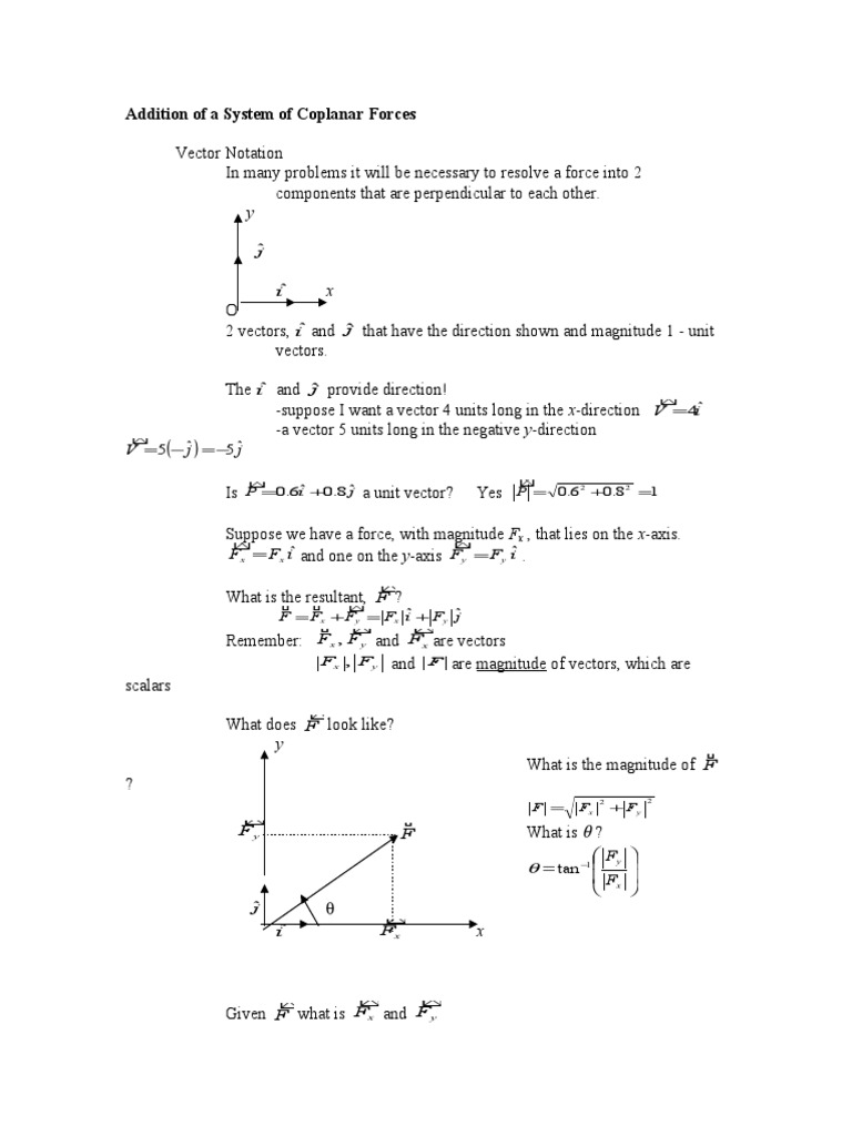 Addition of A System of Coplanar Forces | PDF | Euclidean Vector ...
