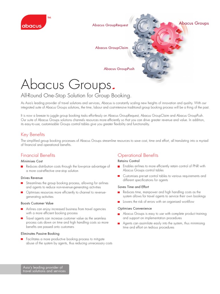 Abacus Groups: All-Round One-Stop Solution For Group Booking | PDF ...