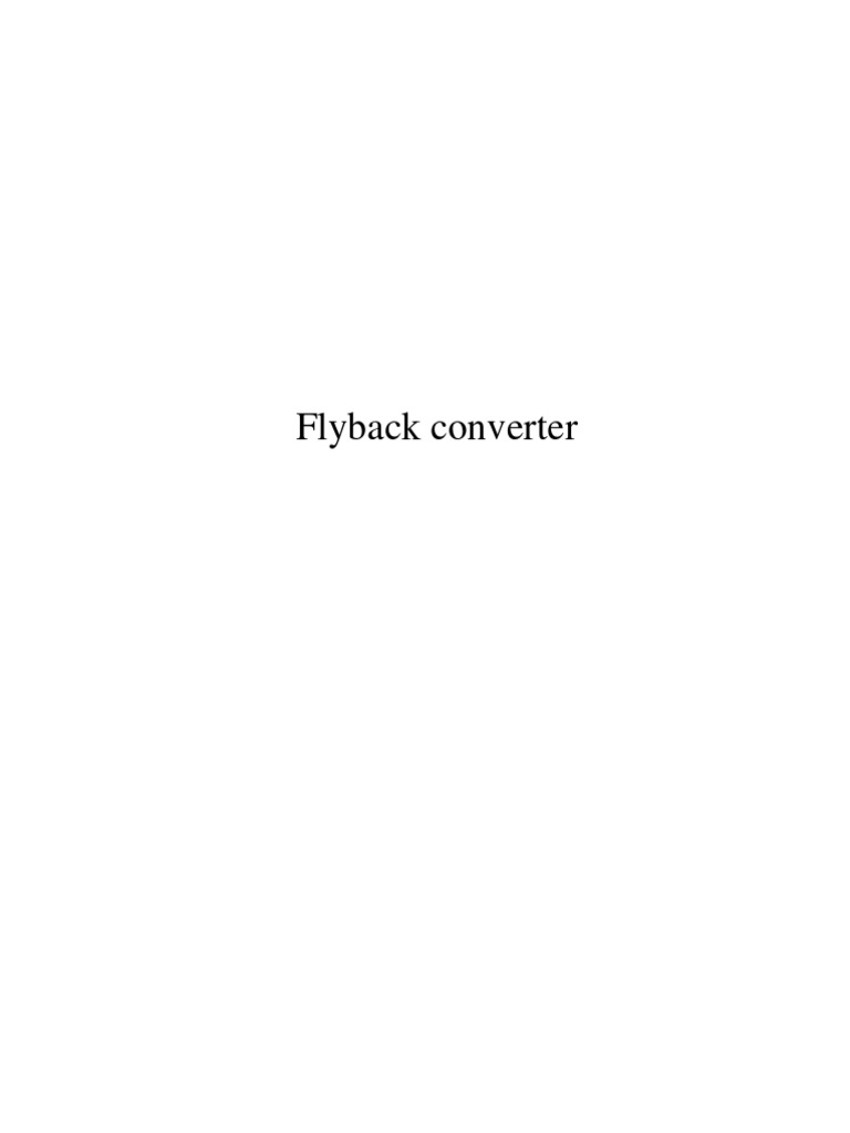 Flyback Converter PDF | PDF