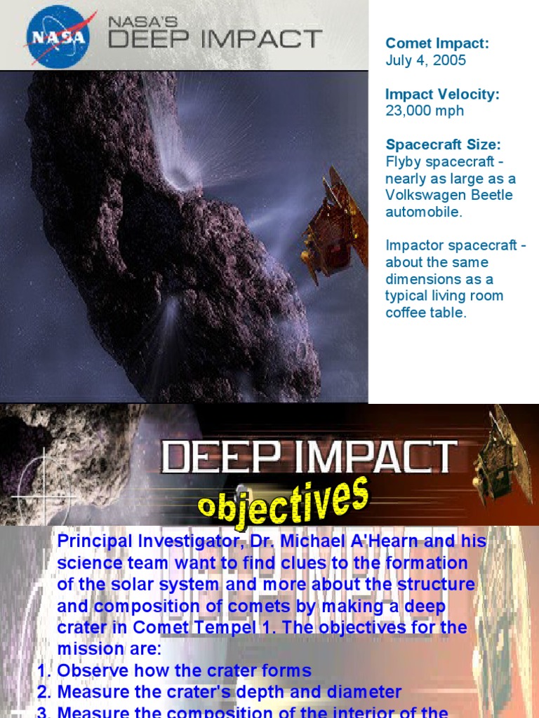 Deep Impact Mission Overview and Facts | PDF | Science & Mathematics ...