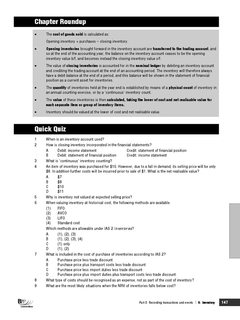 ACCA F3 Quiz Question | PDF | Depreciation | Debits And Credits