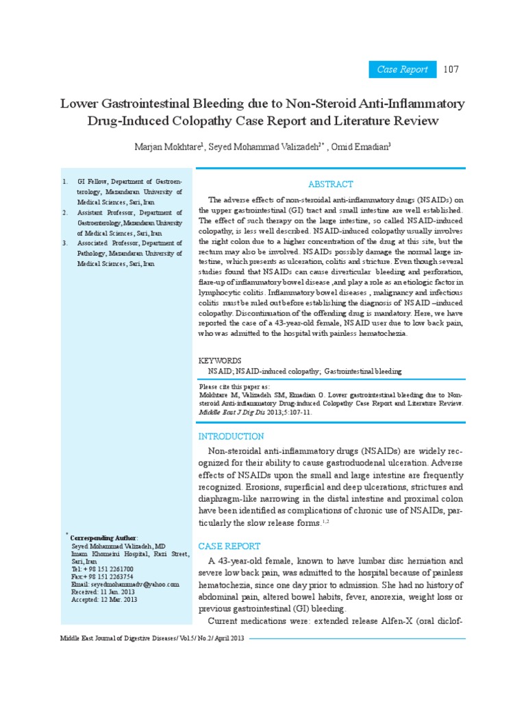 NSAID colon ulcers | Nonsteroidal Anti Inflammatory Drug | Colorectal ...