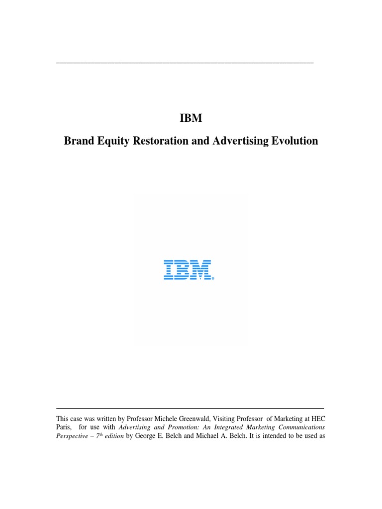 IBM Brand Equity Restoration and Advertising Evolution | PDF | Ibm ...