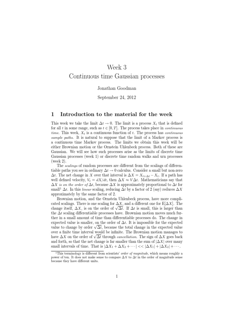 Week3 PDF | PDF | Stochastic Process | Variance