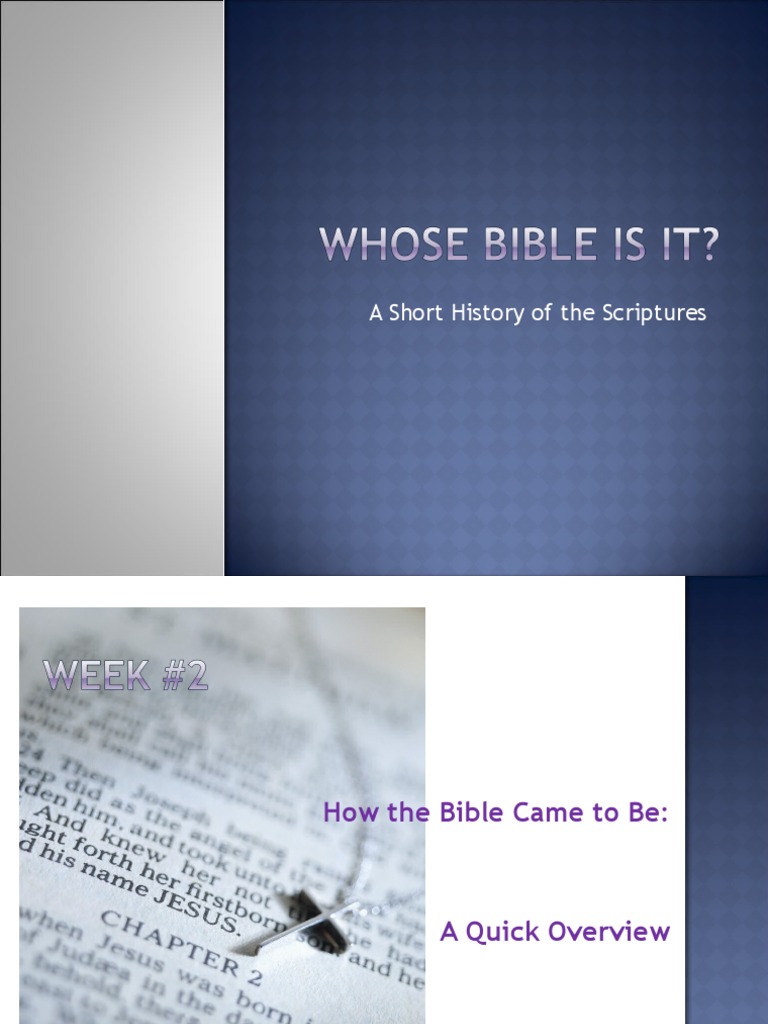 A Short History of The Scriptures | PDF | Biblical Canon | Bible
