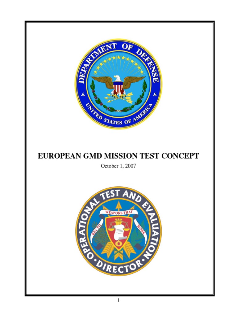 European GMD Mission Test Concept: October 1, 2007 | PDF | Missile ...
