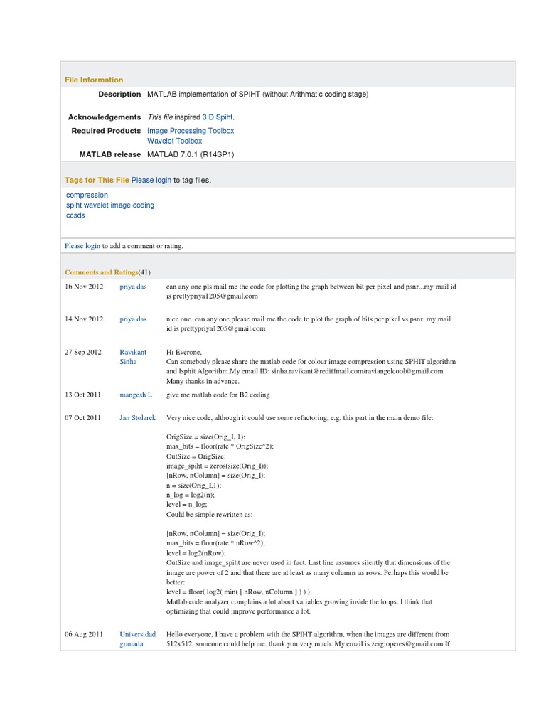 Sphit | PDF | Matlab | Data Compression