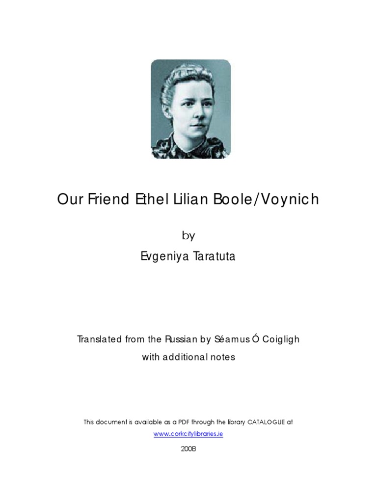 Our Friend Ethel Lilian Boole/Voynich | PDF | Politics (General)