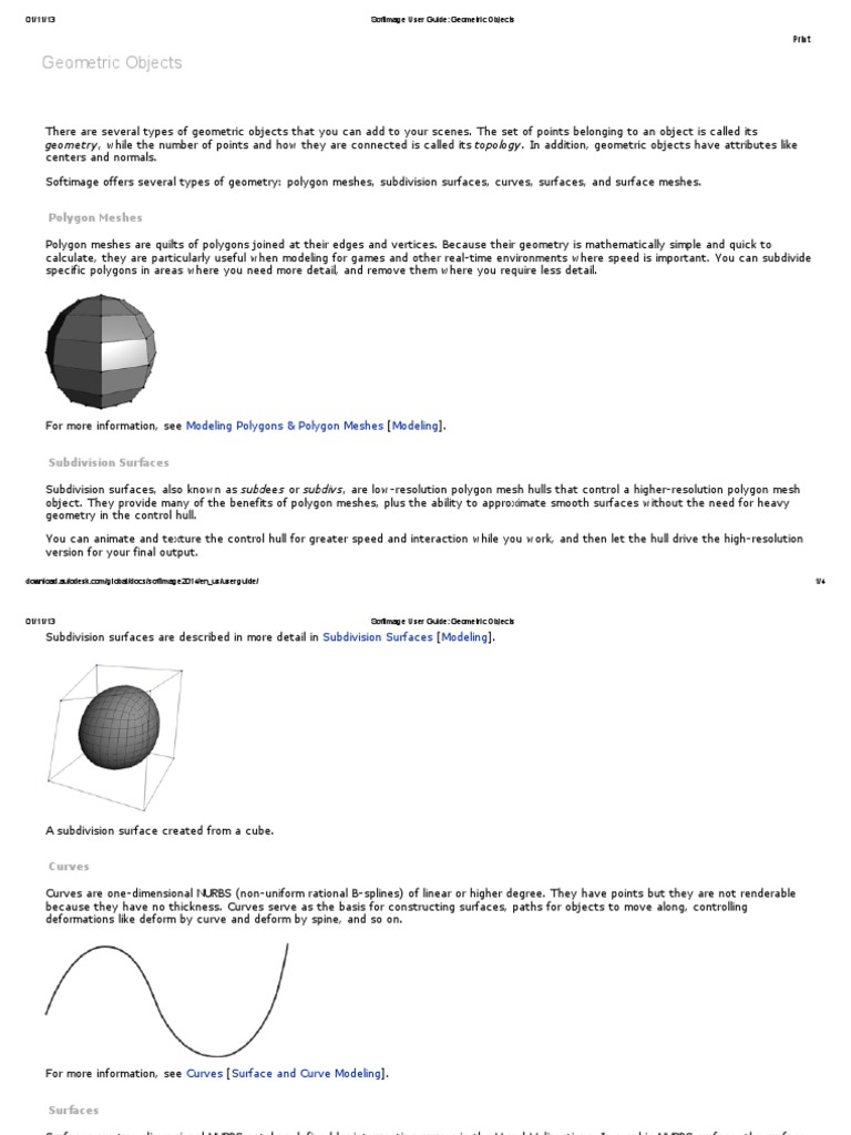 Softimage User Guide - Geometric Objects | PDF | Geometry | Computer Aided Design