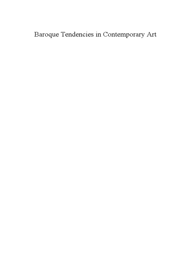 Baroque Tendencies Intro | PDF | Baroque | Paintings