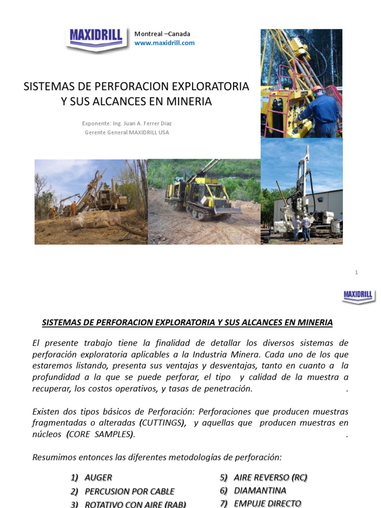 Sistemas de Perforacion Exploratoria y Sus Alcances En | Minería | Agua ...