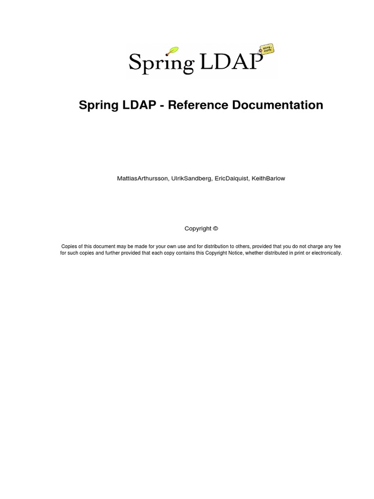 Spring Ldap Reference | PDF | Software Development | Areas Of Computer Science