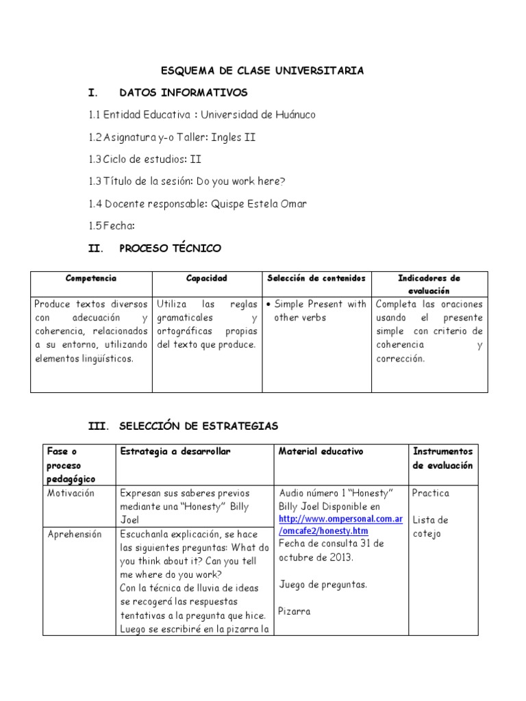 Esquema del Presente Simple en Inglés | PDF | Crecimiento personal y ...