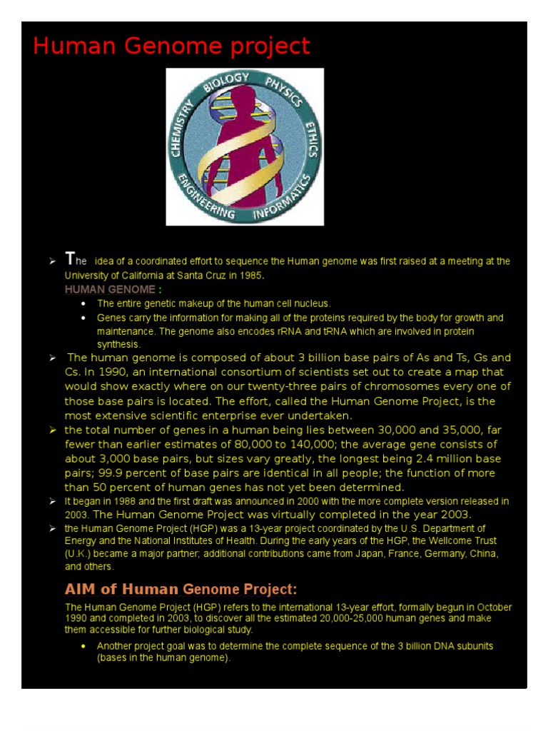 Human Genome Project | PDF | Human Genome | Genome