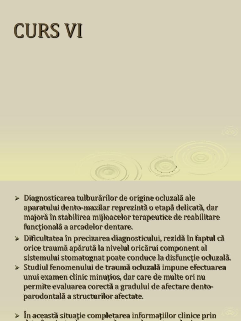 Curs 6 Trauma Ocluzala | PDF