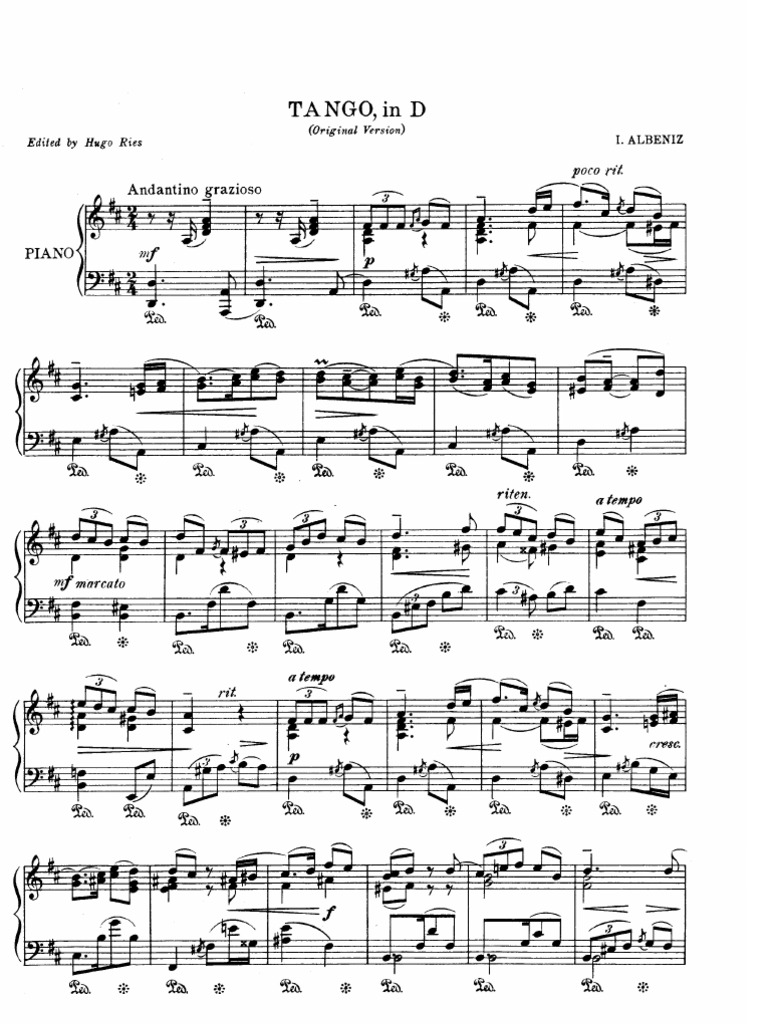 Albeniz Tango in D | PDF | Entertainment (General)