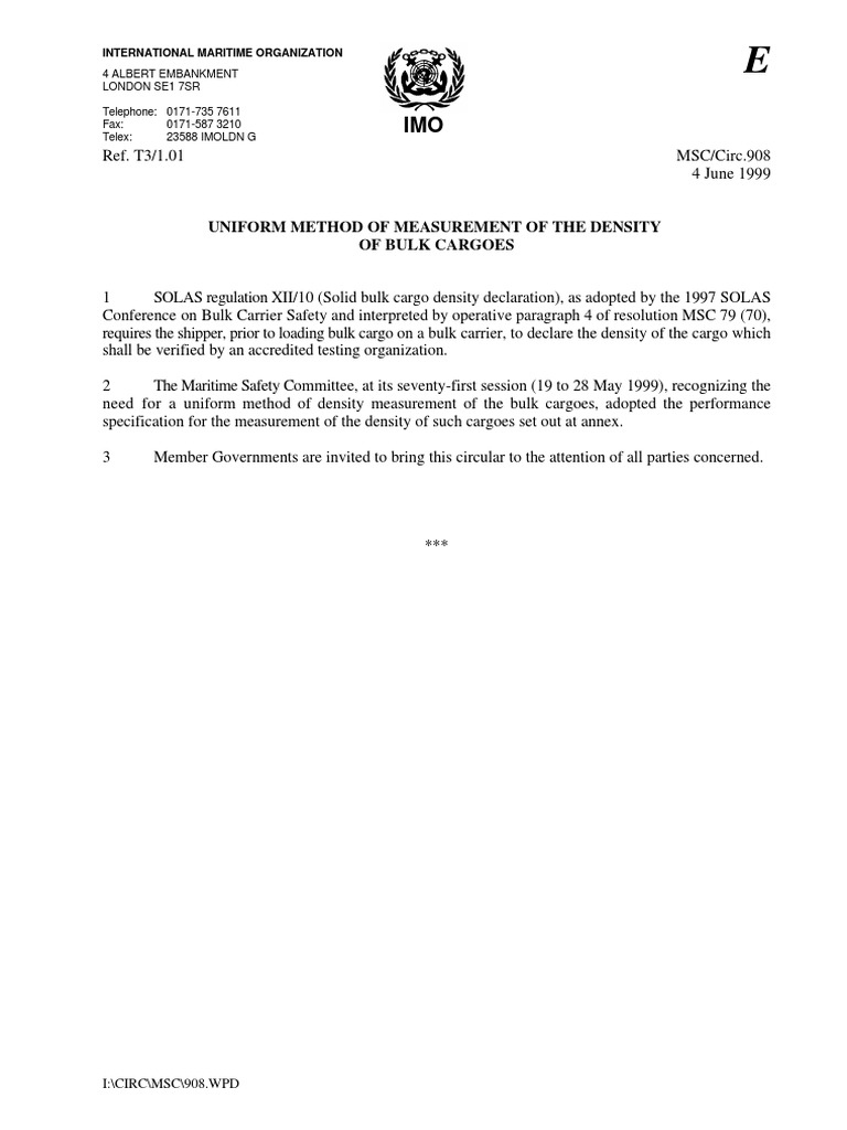 Bulk Density | PDF | Density | Cargo