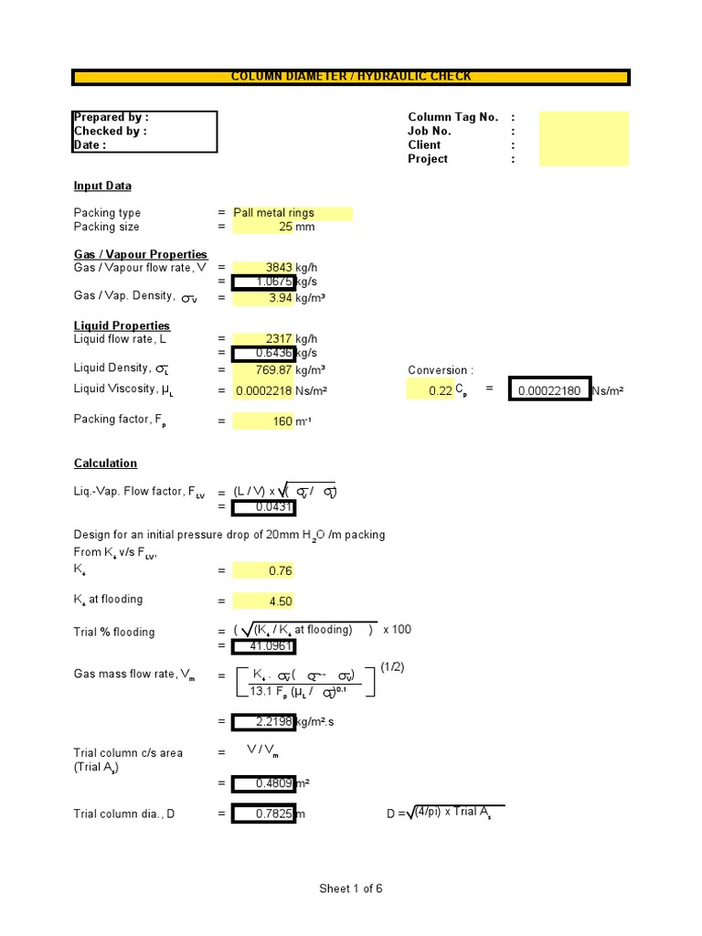 HETP Calculation for Packed Columns | PDF