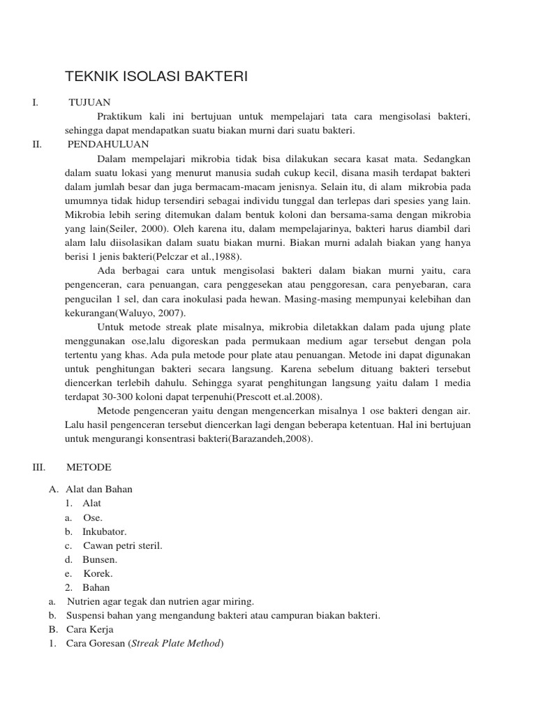 Teknik Isolasi Bakteri | PDF | Sains & Matematika