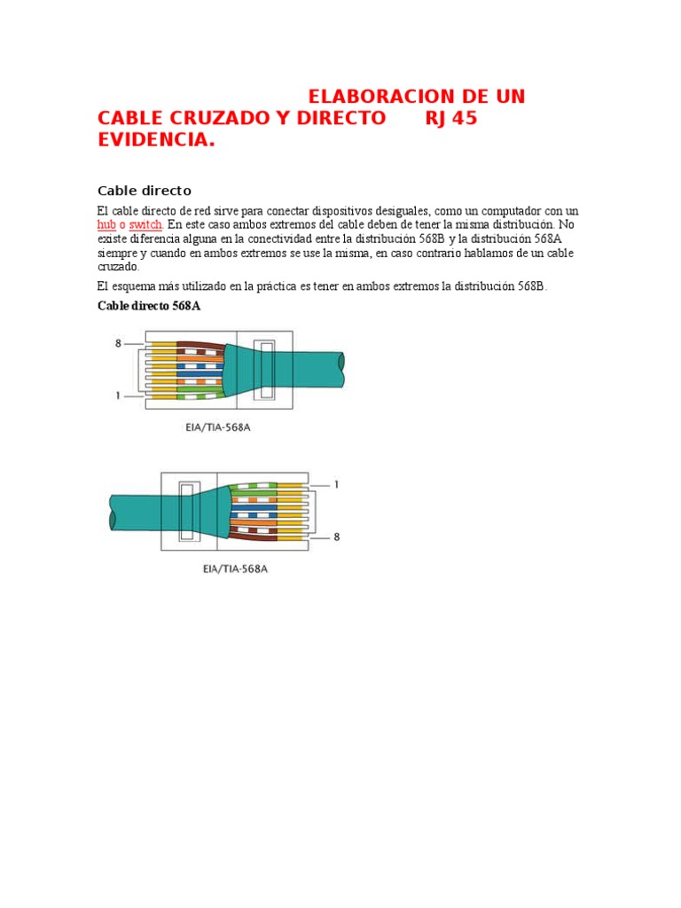 Cable Directo y Cruzado Practica | PDF | Redes | Informática y tecnología de la información