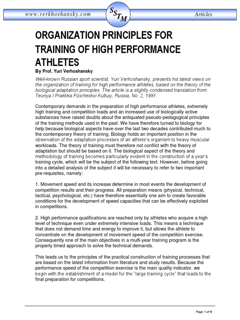 Training Principles for Elite Athletes | PDF | Muscle | Physical Exercise