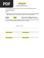 Board Resolution for Share Transfer | PDF