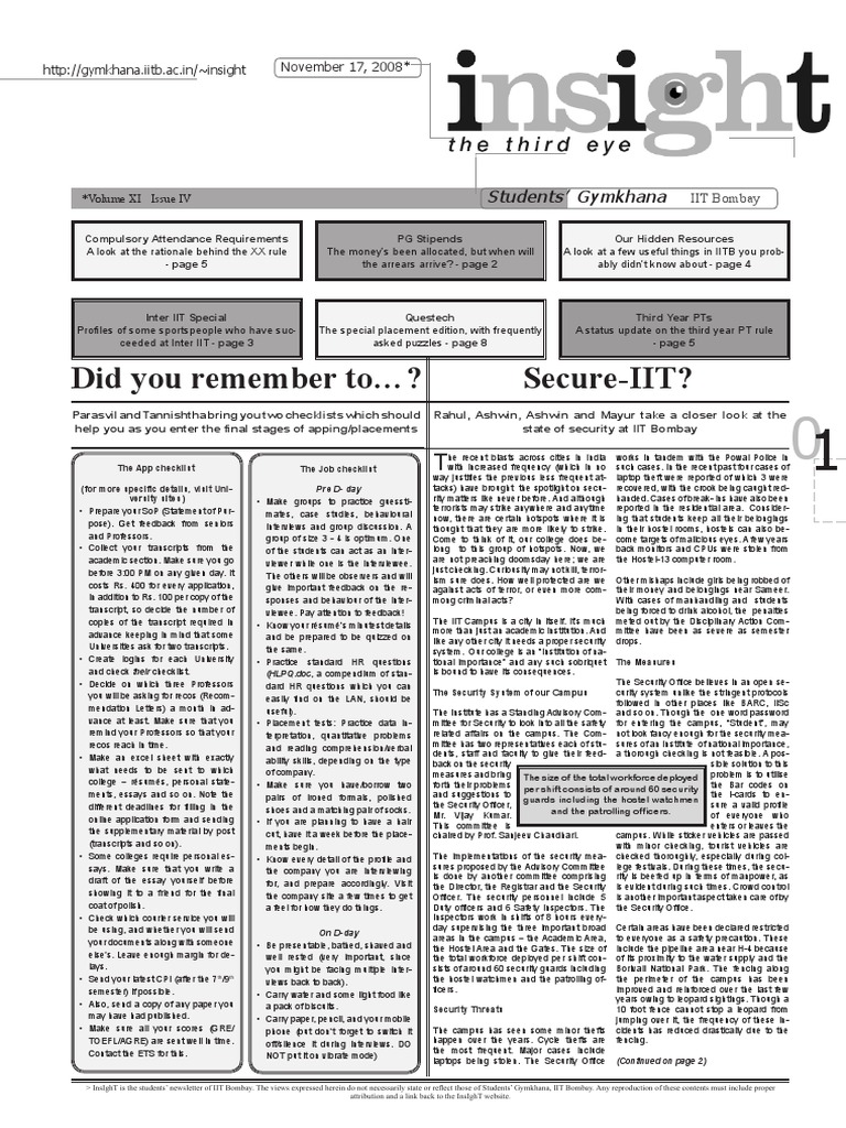 Insight IITB PDF | PDF | Lecture | Wi Fi