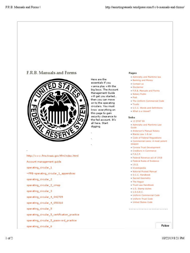 F.R.B. Manuals and Forms - PDF | PDF