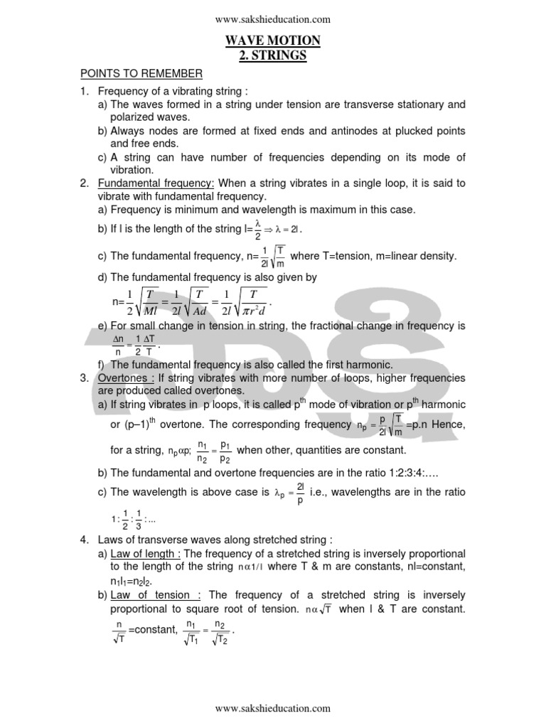 01 2 Strings Pdf Pdf Waves Tension Physics