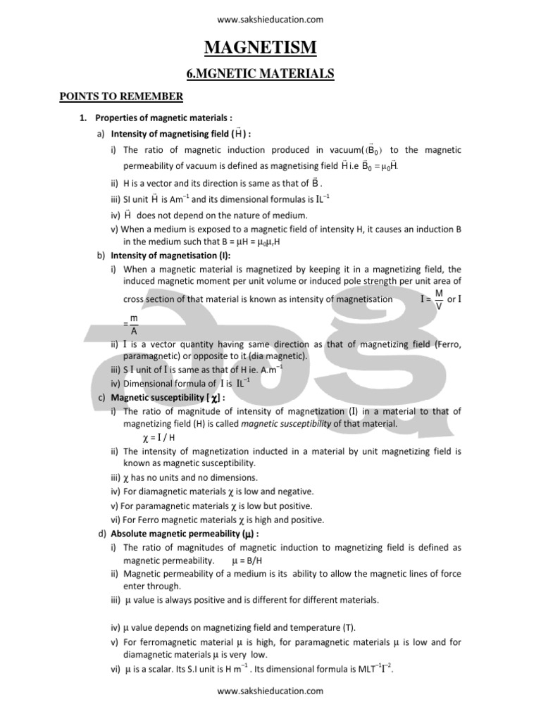 04 6 Magnetic Materials PDF | PDF | Ferromagnetism | Magnetism