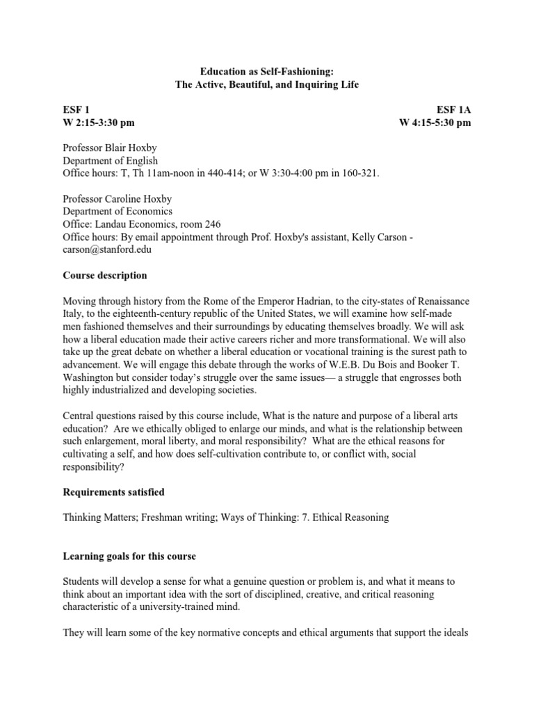 ESF 1 - 1A Syllabus PDF | PDF | Raphael | Plagiarism