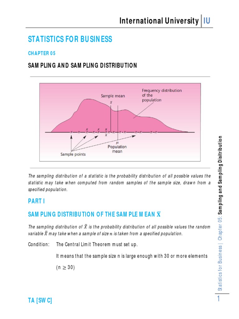 STATISTICS FOR BUSINESS - CHAP05 - Sampling and Sampling Distribution ...