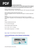 Rumus Dosis Obat Vascon dengan Syringe Pump | PDF