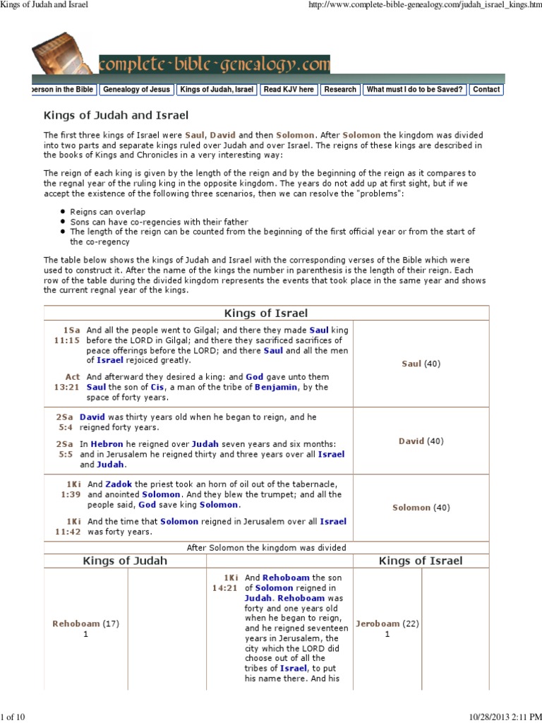 Kings of Judah and Israel PDF | PDF | Books Of Kings