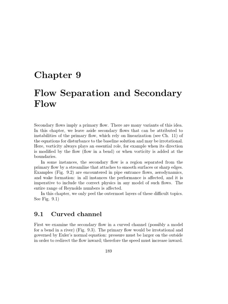 Flow Separation and Secondary Flow PDF | PDF | Vortices | Fluid Dynamics