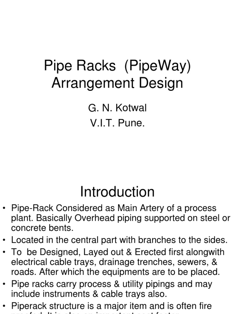 Pipe Racks Arrangement | PDF | Sanitary Sewer | Pipe (Fluid Conveyance)