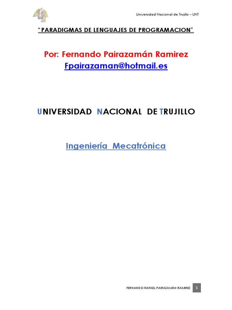 Paradigmas Lenguaje de Programación | PDF | Objeto (informática) | Programacion Funcional
