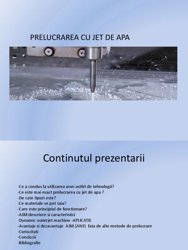 Prelucrare Cu Jet de Apa - Urian Roxana | PDF