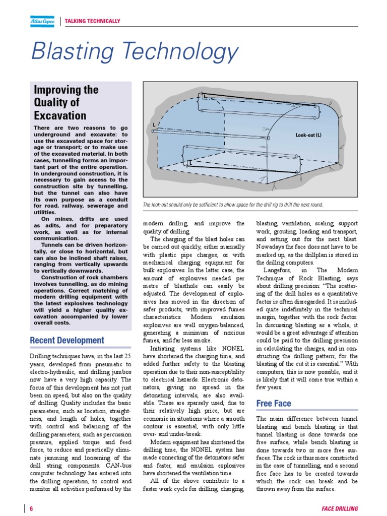 Blasting Technology | PDF | Drilling | Tunnel