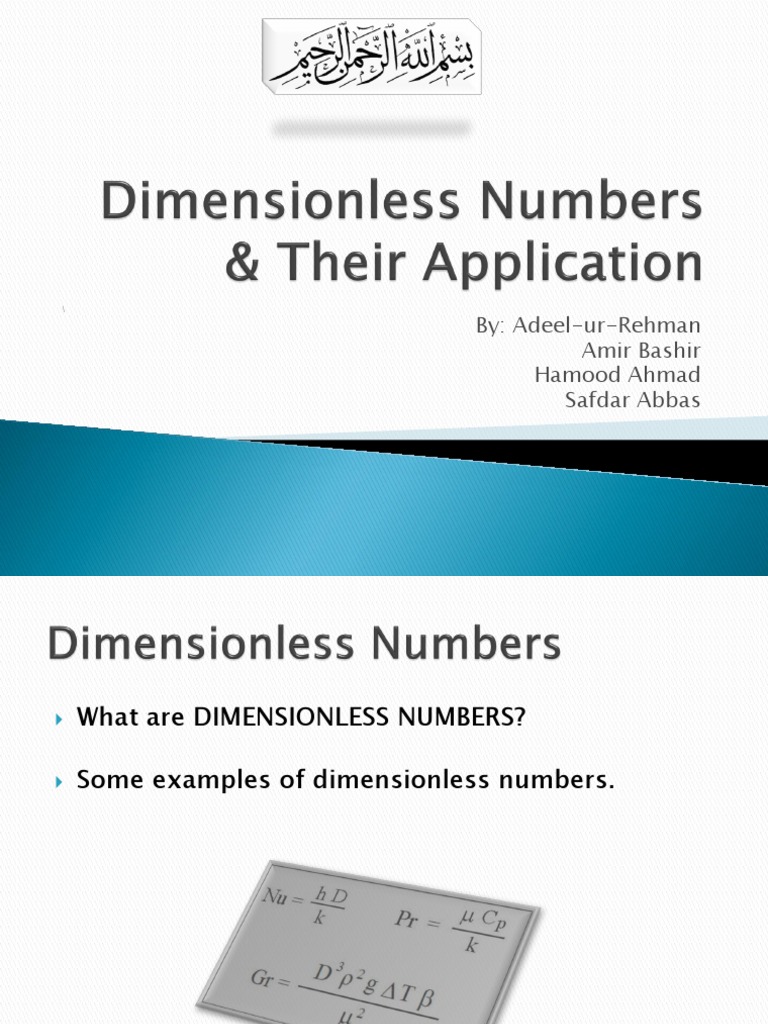 Dimensionless Numbers & Their Application | PDF | Fluid Dynamics | Mach ...