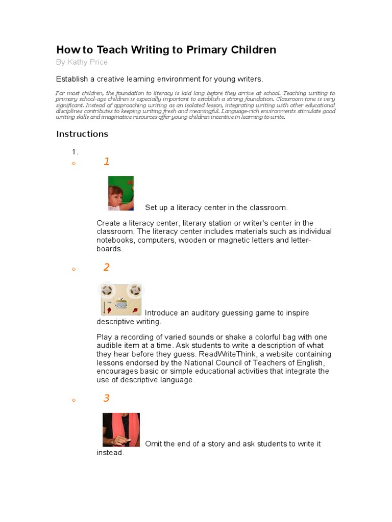 Writing Tips for Primary Teachers | PDF | Language Arts & Discipline