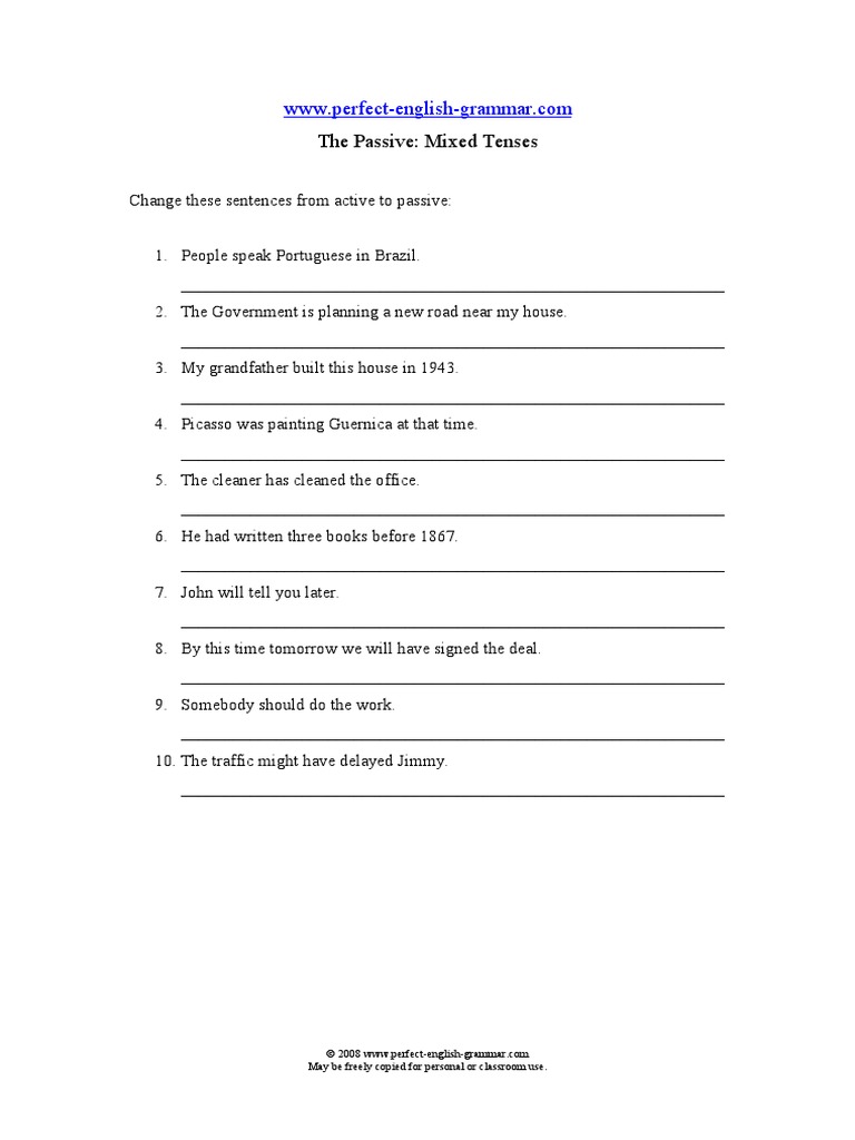 Passive Mixed Tenses | PDF