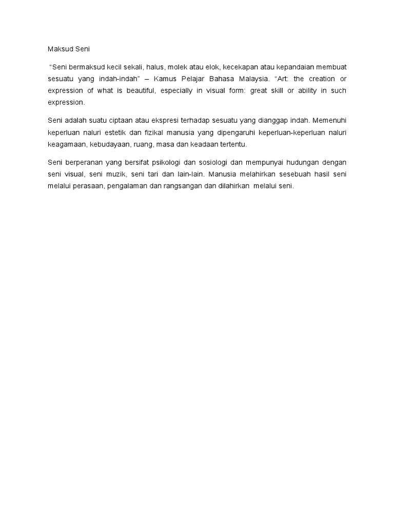 Maksud Seni | PDF