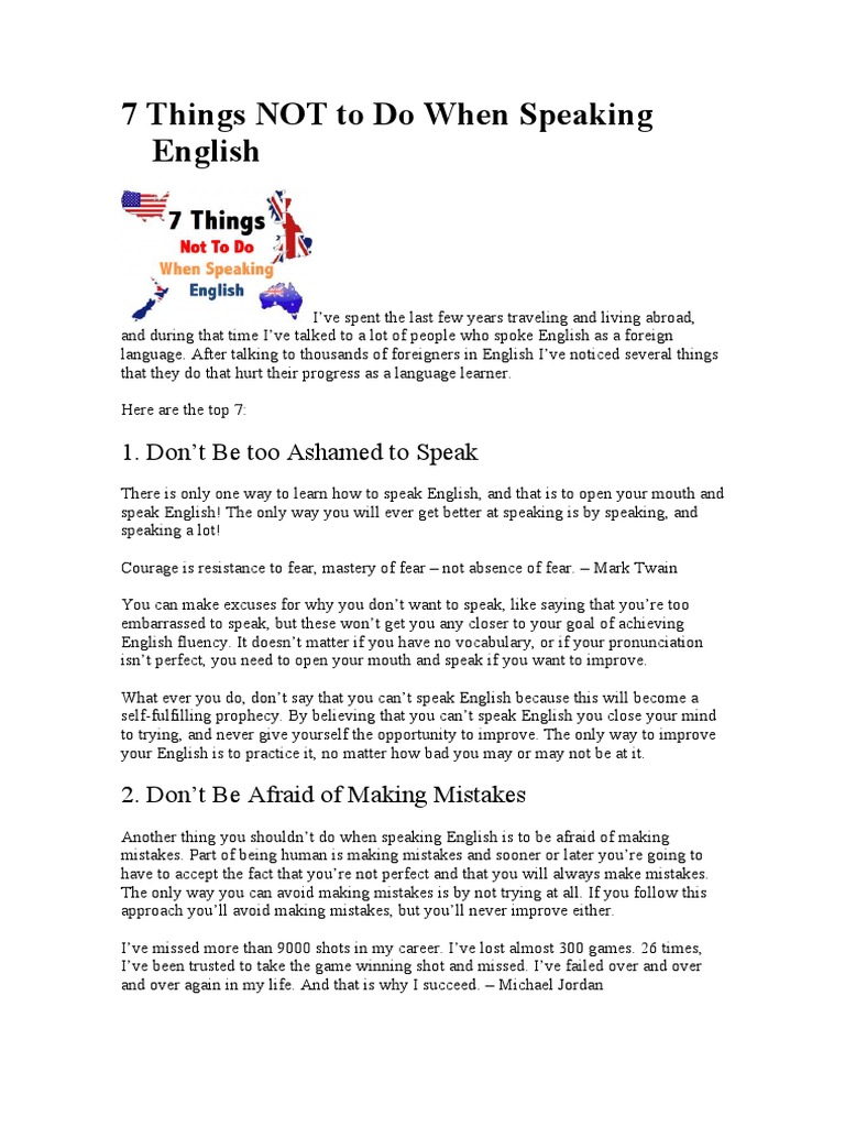 English Tips for Non-Native Speakers | PDF | Accent (Sociolinguistics ...