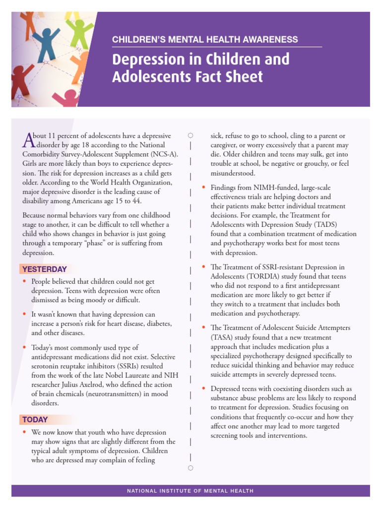 Depression in Children and Teens | PDF | Major Depressive Disorder ...