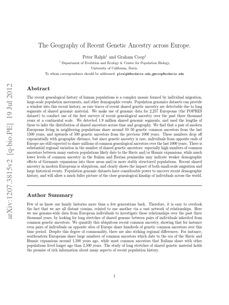 Etude Genetical Albanian | PDF | Genetics | Biology