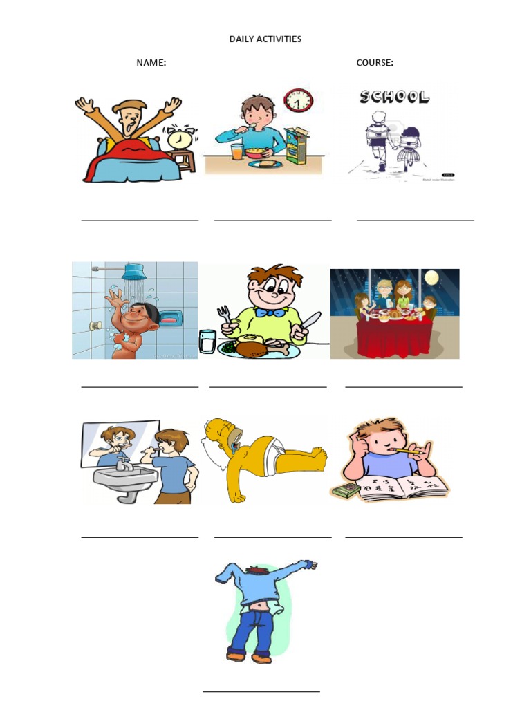 Daily Activities Name: Course | PDF