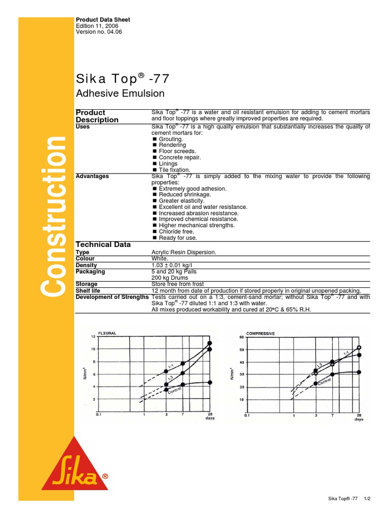 Sika Top 77 | PDF | Joining | Horticulture And Gardening
